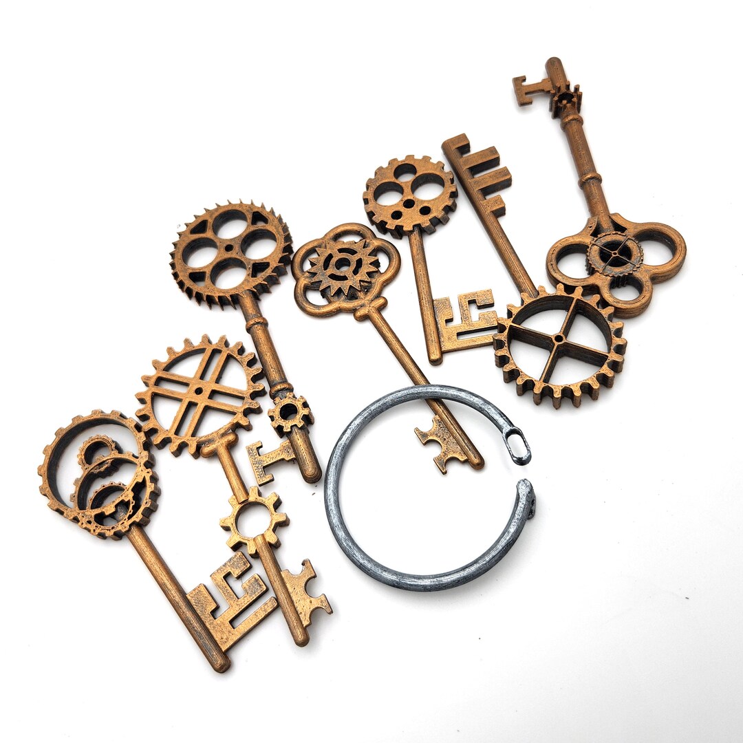 Steampunk Gear Keys Set of 7 Handmade - Etsy