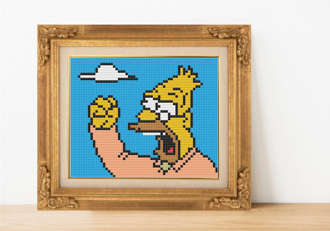 Old Man Yells at Cloud - Funny Simpsons Cross Stitch Pattern - Grampa ...