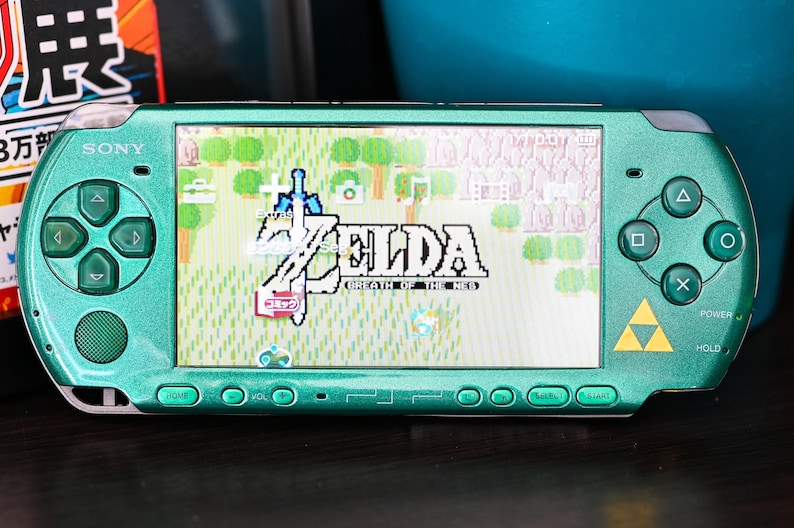 ZELDA 128gb new screen themed PSP-3000 console GREEN/Gold | Etsy