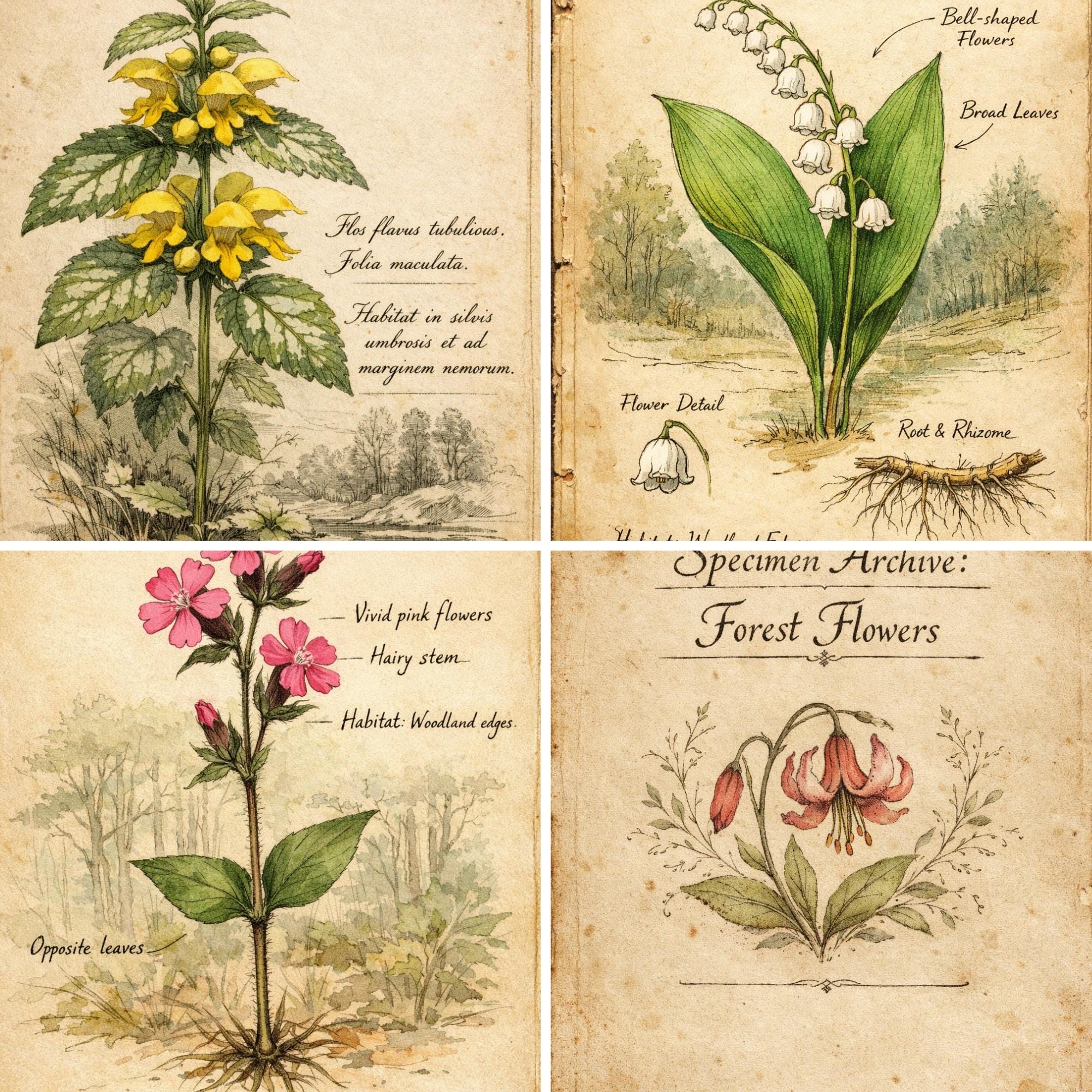 Wildflower Field Notes Kit Botanical Junk Journal (digital Download A4 ...