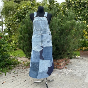 Upcycled Denim Repurposed Clothing Patchwork Overall Handmade Blue Long ...