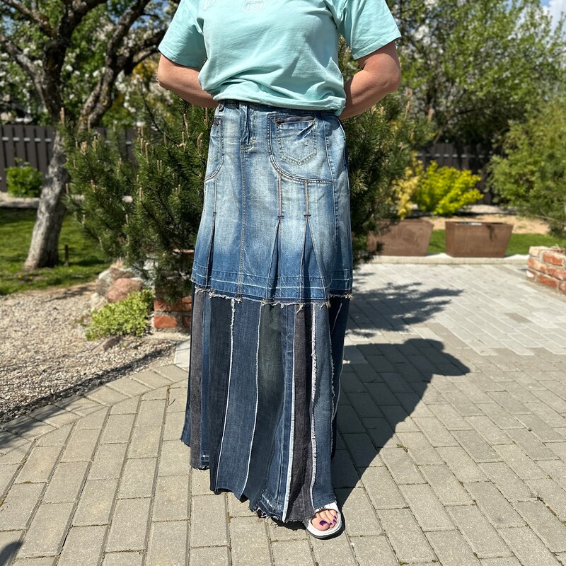 Long Patchwork Skirt - Etsy