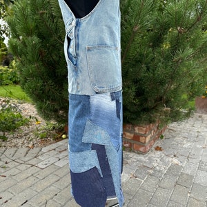 Upcycled Denim Repurposed Clothing Patchwork Overall Handmade Blue Long ...