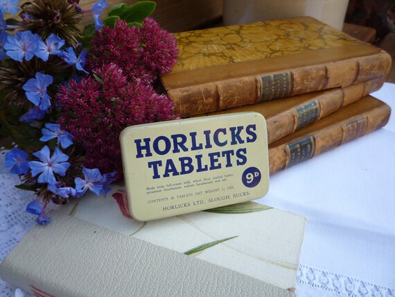 Vintage HORLICKS Tin Original Vintage Tin holds 20 Tablets - Etsy