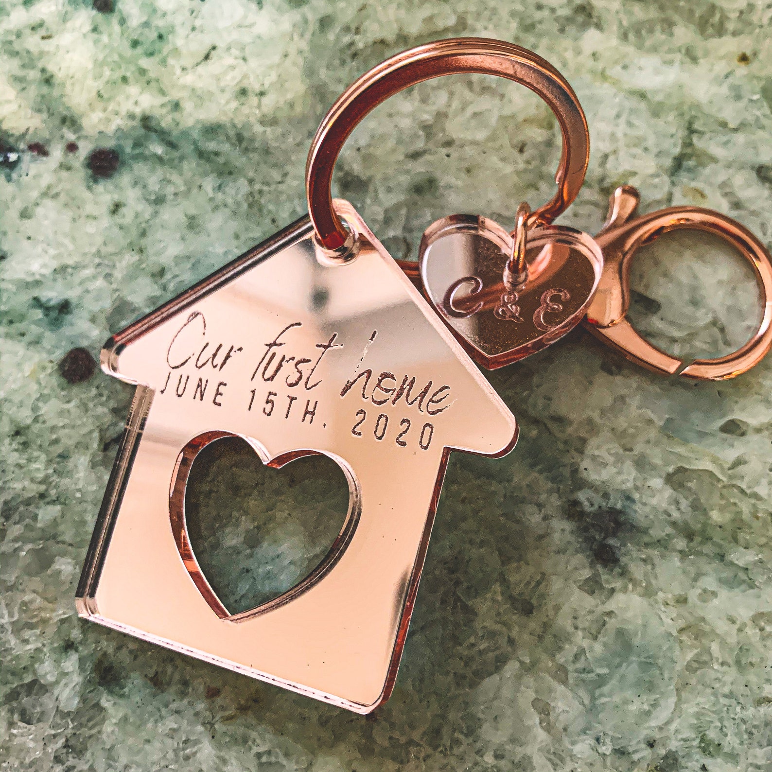 SET of New Home Personalized Keychains First Home Date - Etsy