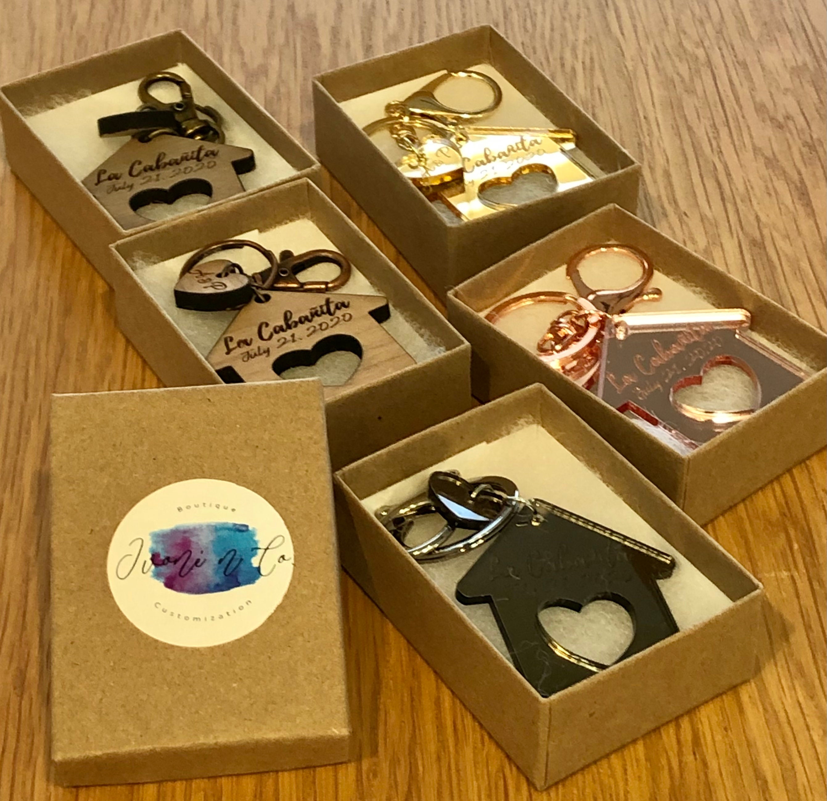 SET of New Home Personalized Keychains First Home Date Keyring House ...