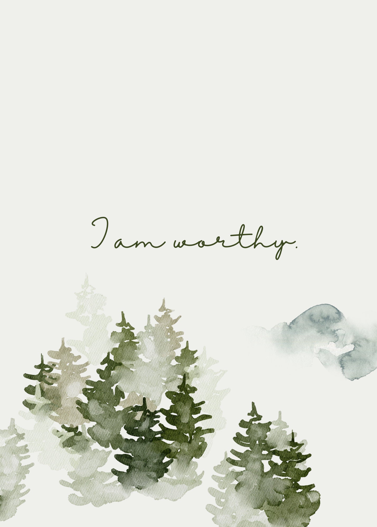 Positive Affirmation Watercolor Prints 5x7in - Etsy