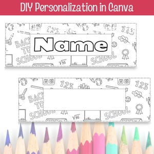 Back-to-school Coloring Bookmarks | Editable Canva Template | Printable ...