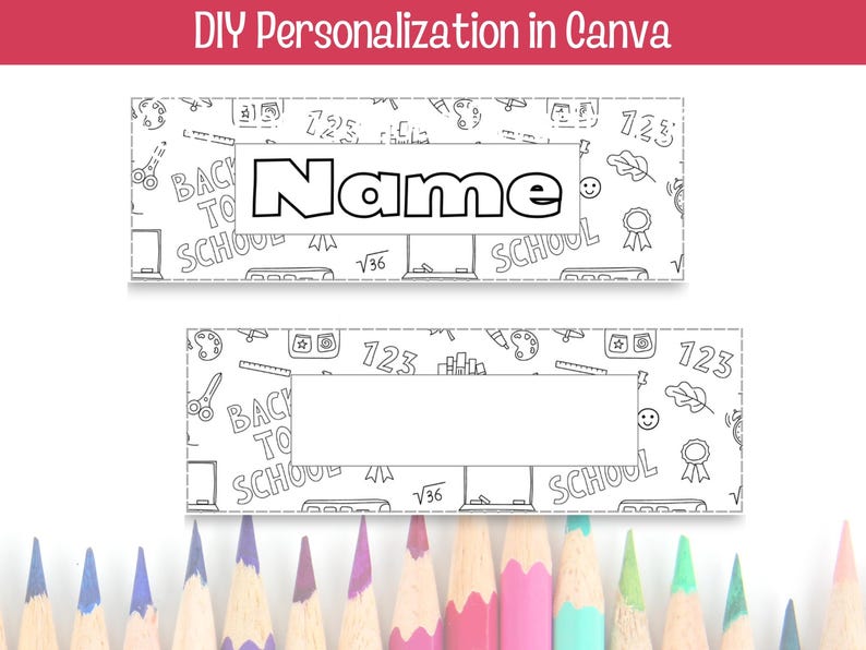 Back-to-school Coloring Bookmarks | Editable Canva Template | Printable ...