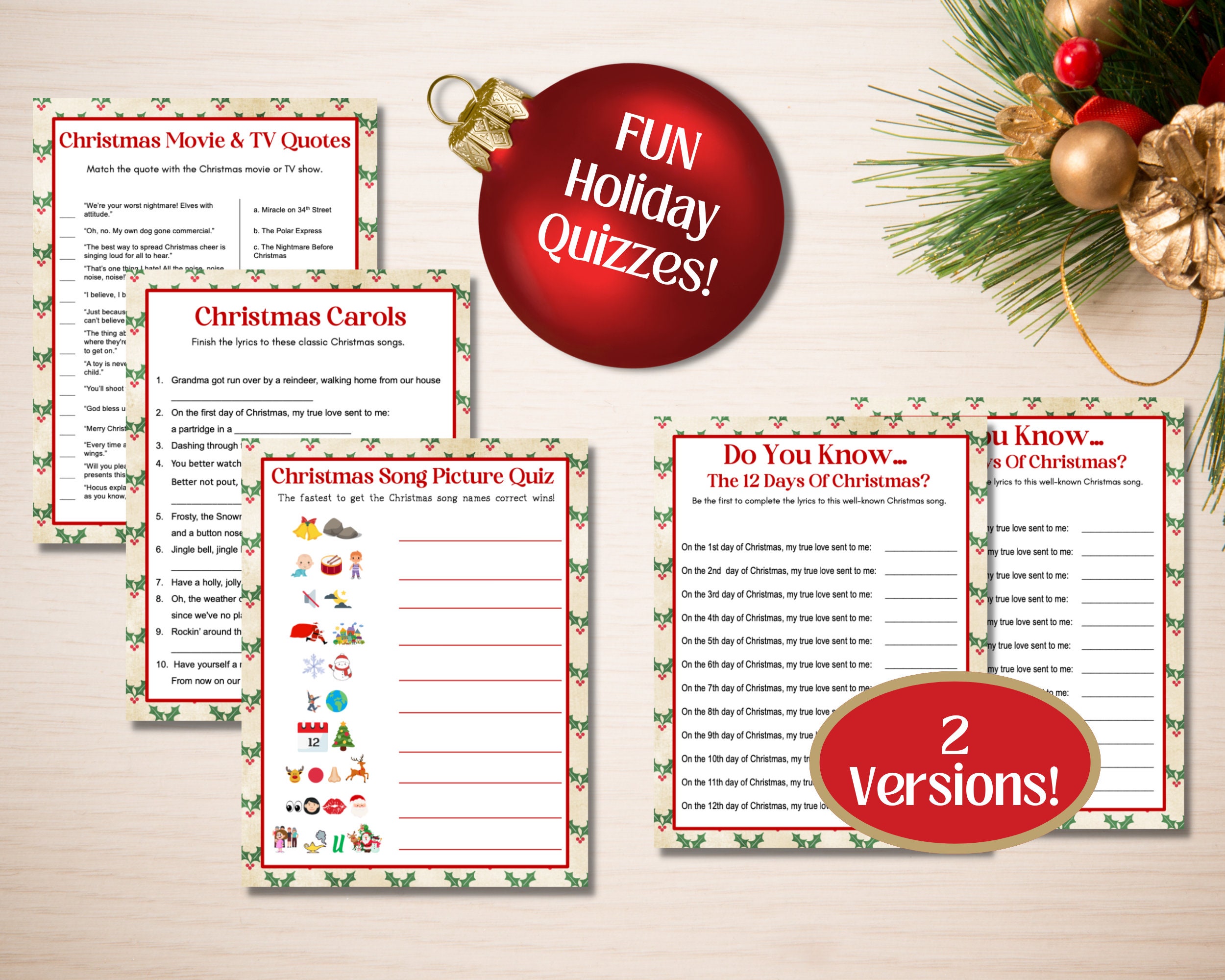 Printable Christmas Game Bundle - Etsy