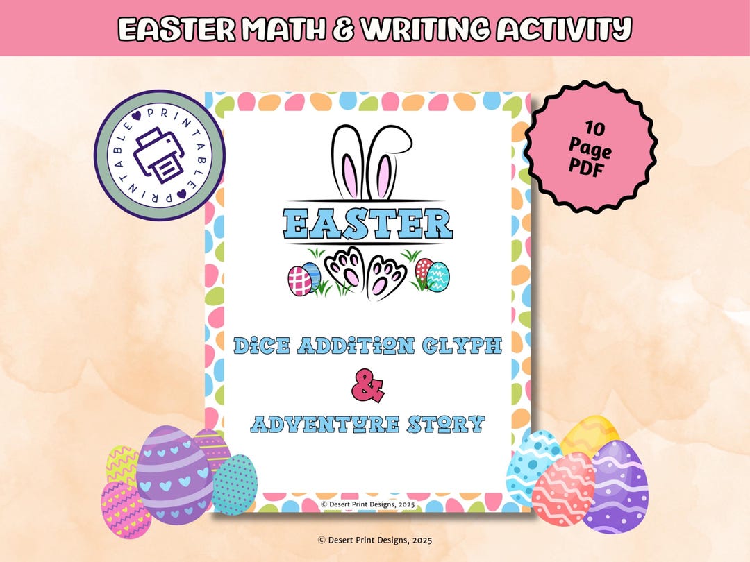 Easter Bunny Dice Addition & Adventure Story Glyph | Spring Math and ...