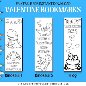 COLOR YOUR OWN Printable Valentine Bookmarks - Etsy