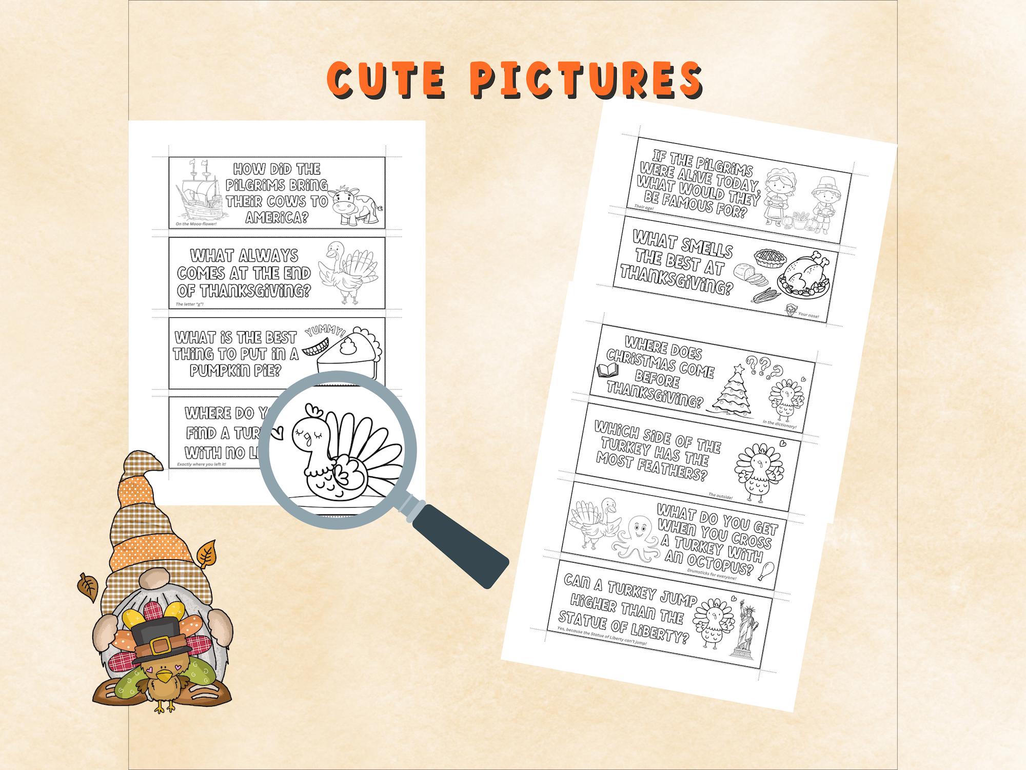Printable Thanksgiving Riddle Coloring Bookmarks | 2”x6” | Set of 10 ...