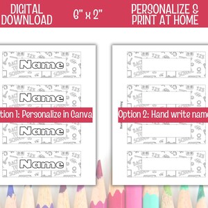 Back-to-school Coloring Bookmarks | Editable Canva Template | Printable ...