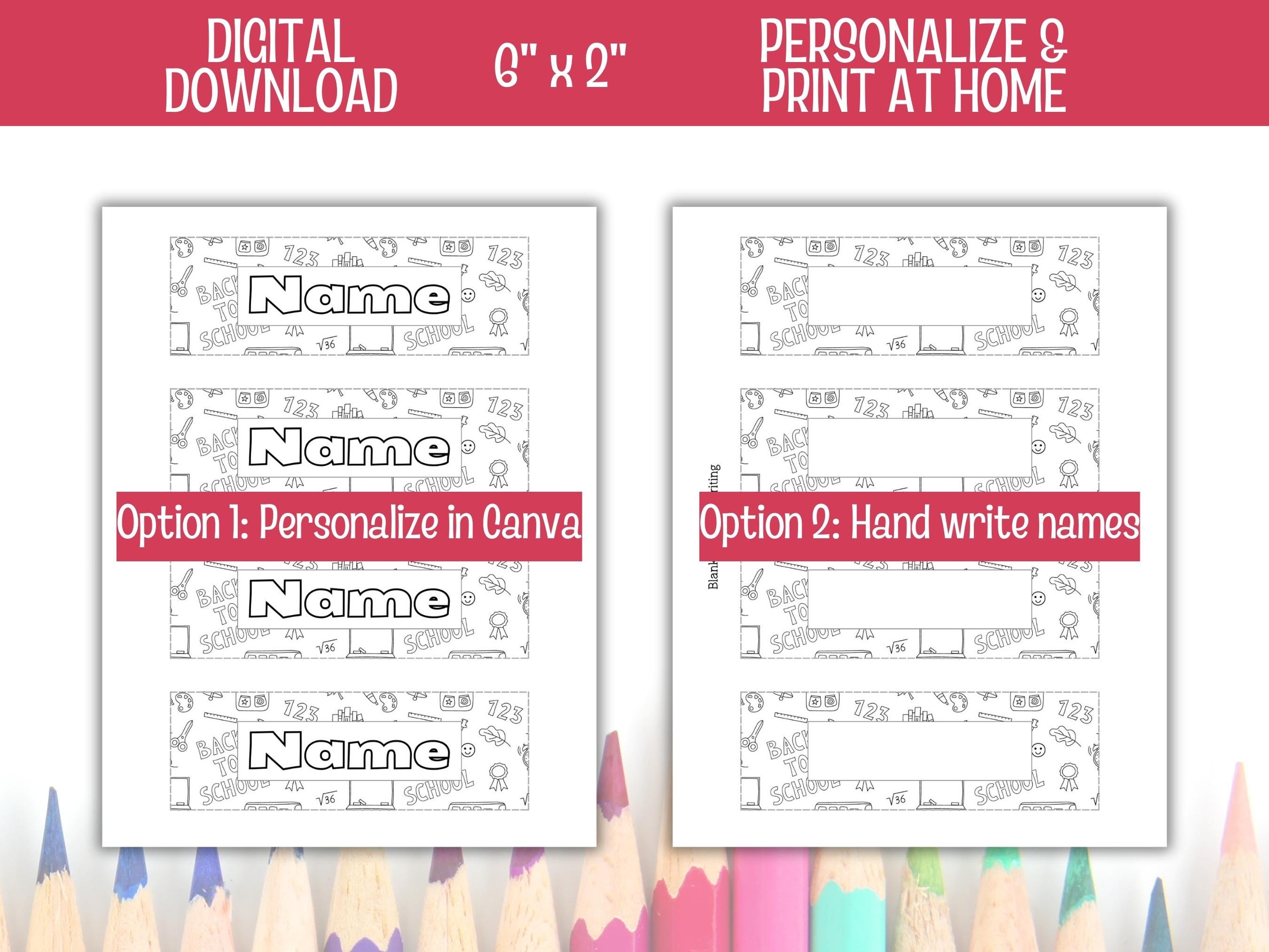 Back-to-school Coloring Bookmarks | Editable Canva Template | Printable ...