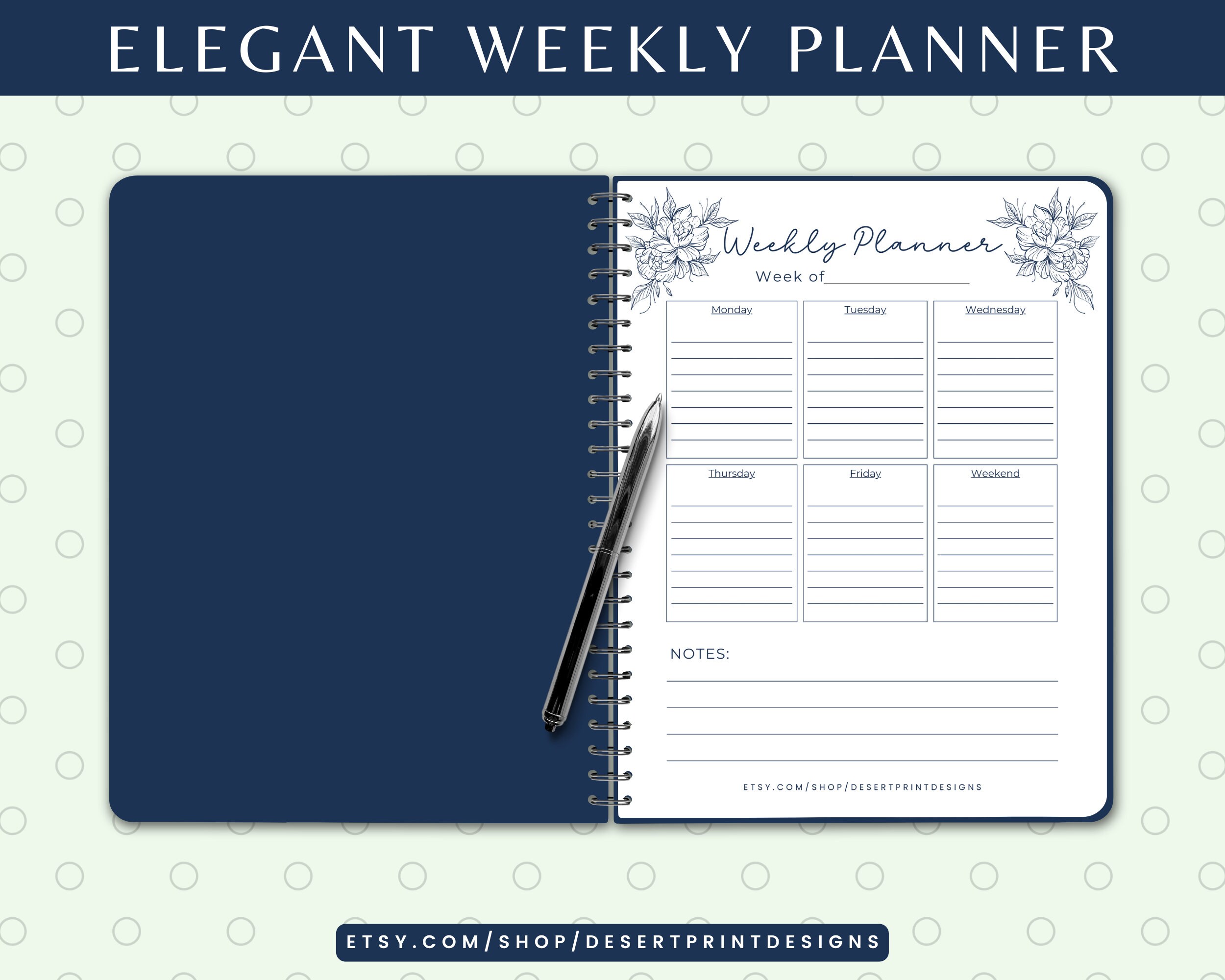 Elegant Weekly Planner - Etsy