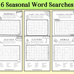 Spring Activity Printable Bundle, Spring Coloring Pages, Spring Word ...