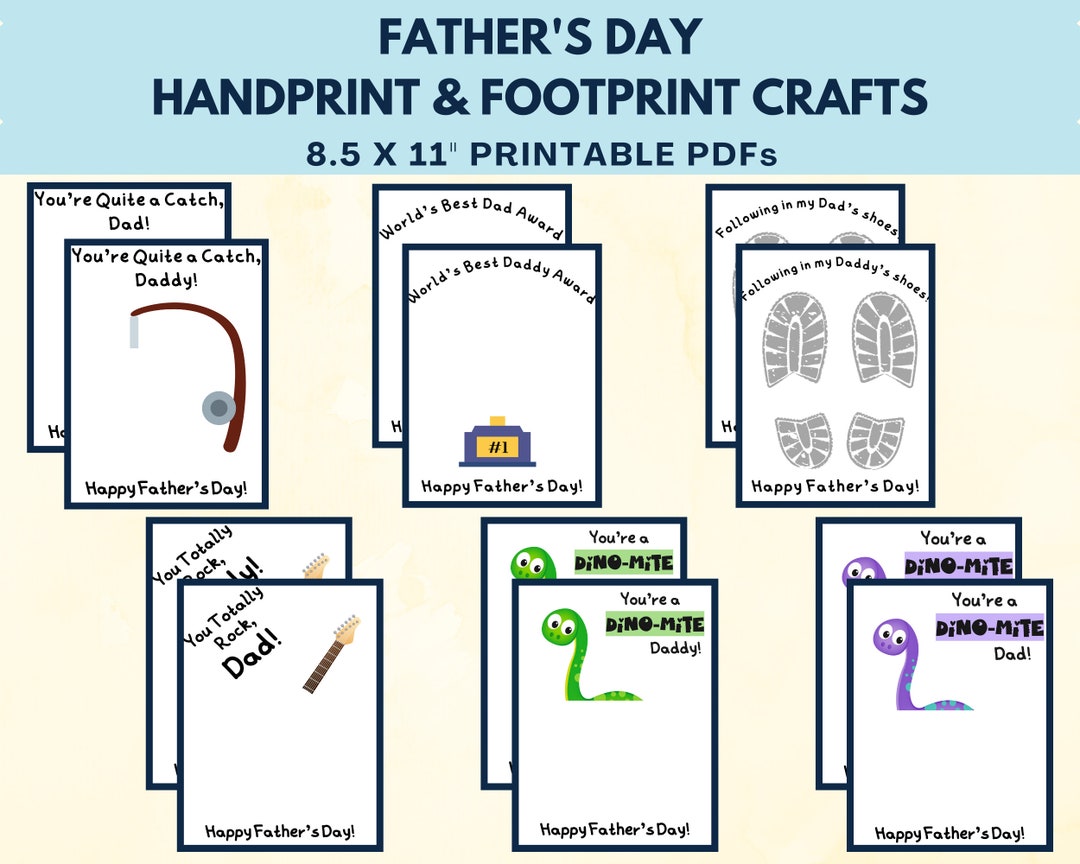 Father's Day Handprint/footprint Keepsake Craft | Keepsake Art for Dad ...