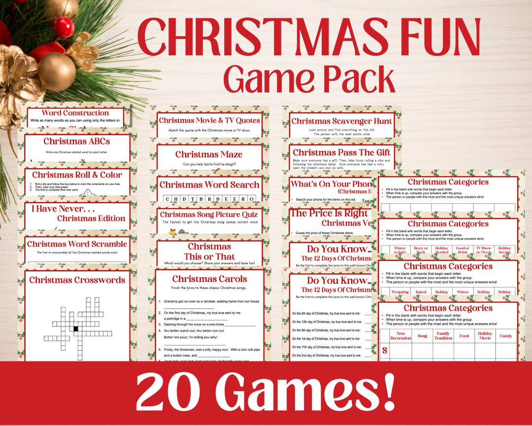 Printable Christmas Game Bundle - Etsy