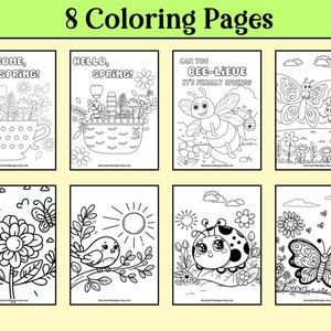 Spring Activity Printable Bundle, Spring Coloring Pages, Spring Word ...
