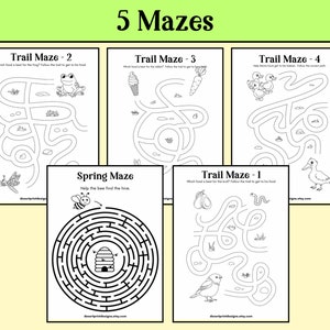 Spring Activity Printable Bundle, Spring Coloring Pages, Spring Word ...