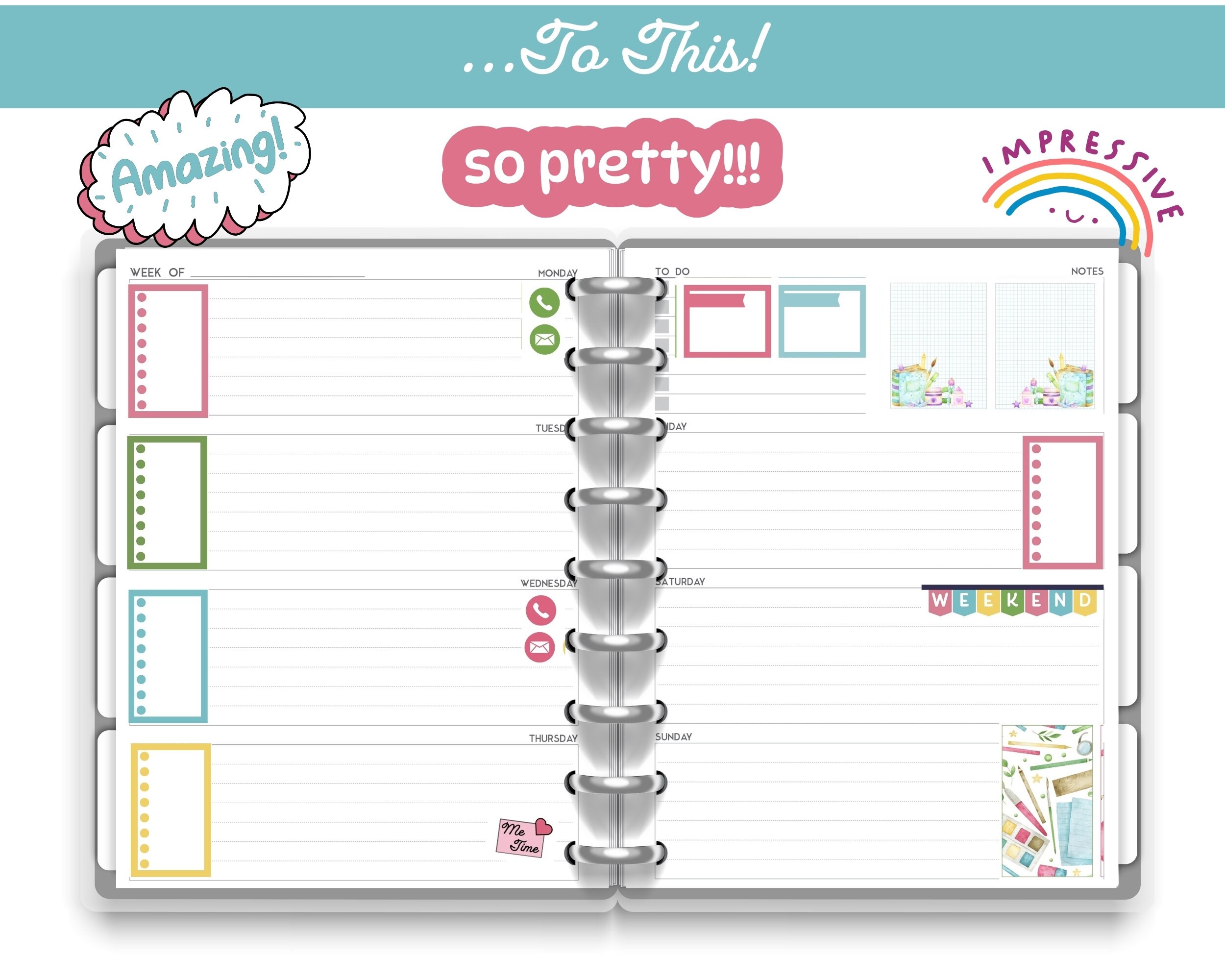 Back-to-school Watercolor Planner Stickers | Printable School Days Kit ...