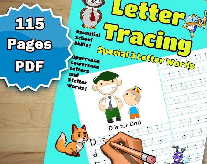 24 Printable Trace the Words Worksheet Alphabetical, A-Z, Capital and ...