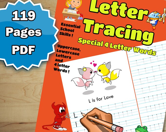 24 Printable Trace the Words Worksheet Alphabetical, A-Z, Capital and ...