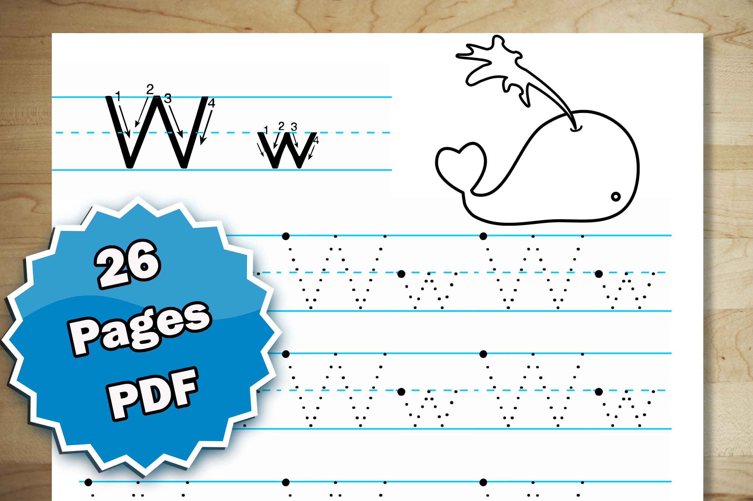 Trace the Alphabet, 26 Printable Trace the Letters, Letter Tracing for ...