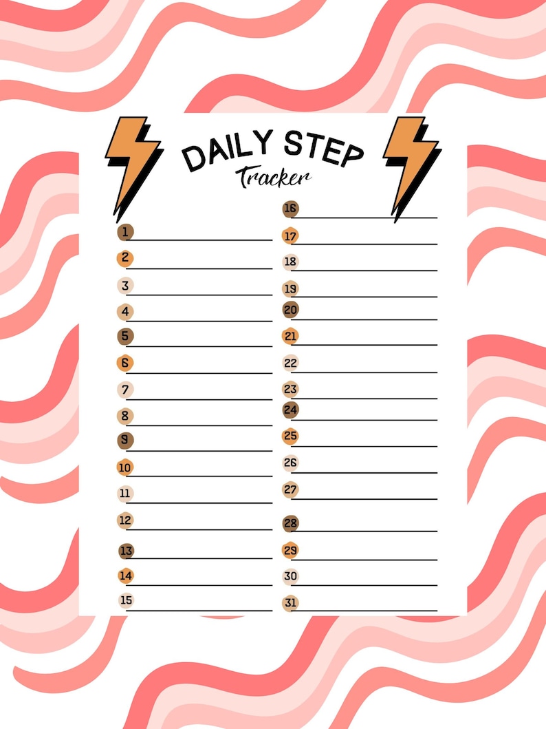 Monthly Step Tracker Printable - Etsy