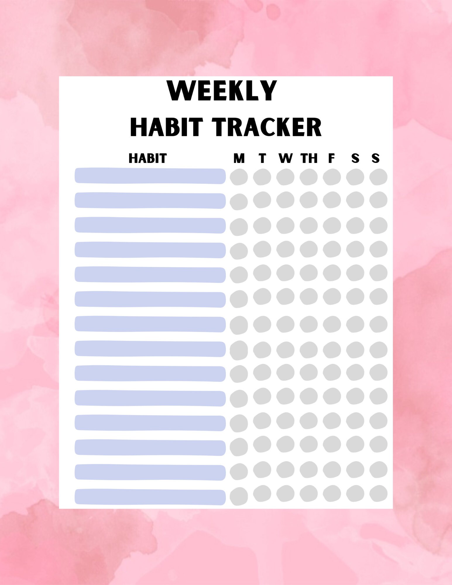 Minimalist Habit Tracker - Etsy