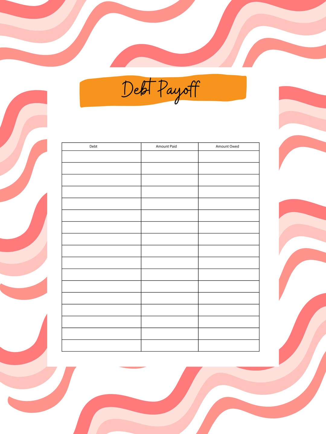 Debt Payoff PDF Printable - Etsy Canada