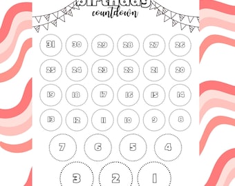 Birthday Countdown Calendar, Countdown Calendar for Kids, 150 Day ...