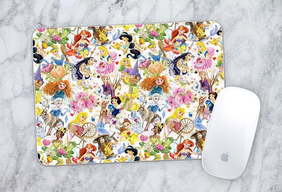 Computer Mousepad Disney Princess Friends Belle Rapunzel - Etsy
