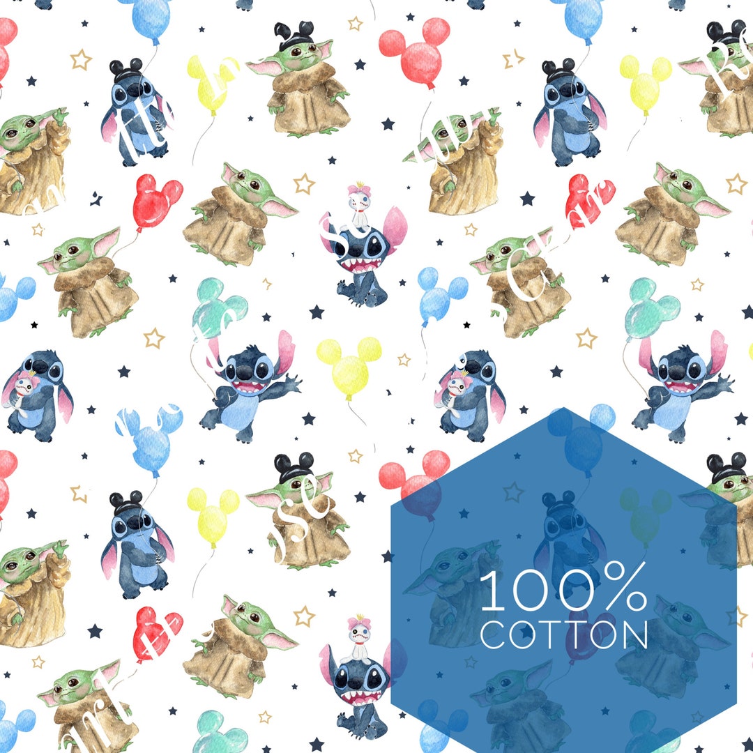 IN STOCK! Stitch Baby Yoda Fabric 1 YD 1/2 Yd Fat Quarter - Etsy