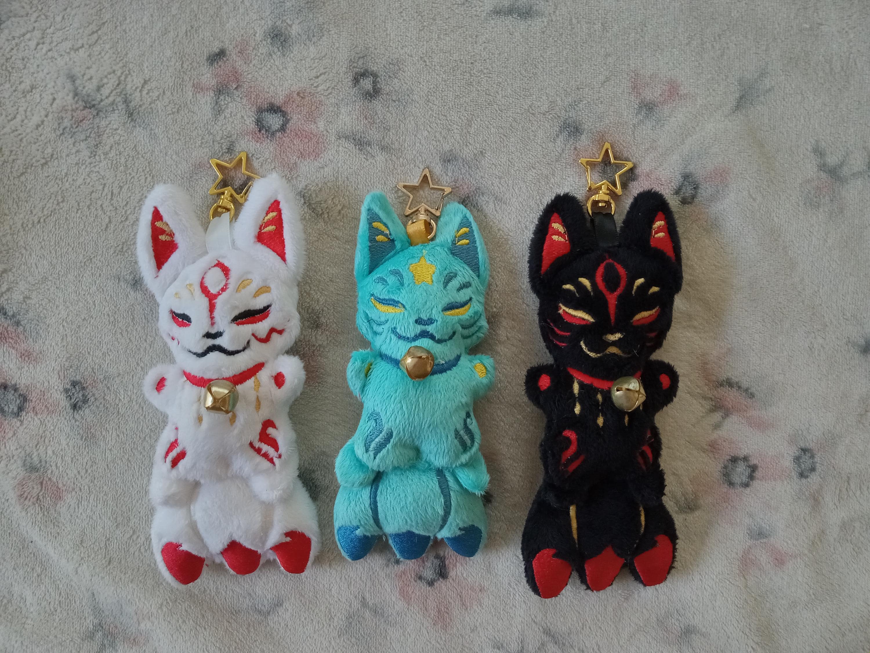 Kitsune Fox Plush Keychain - Etsy