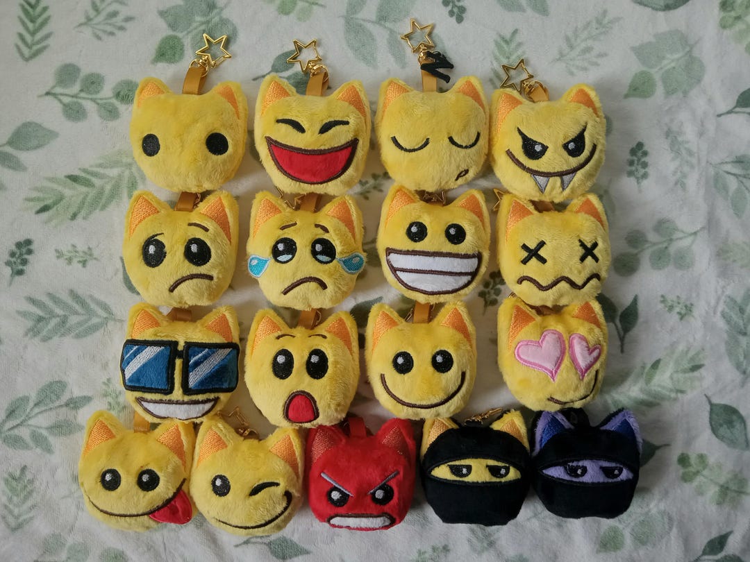 Plushie Cat AJ Emotes Keychain - Etsy