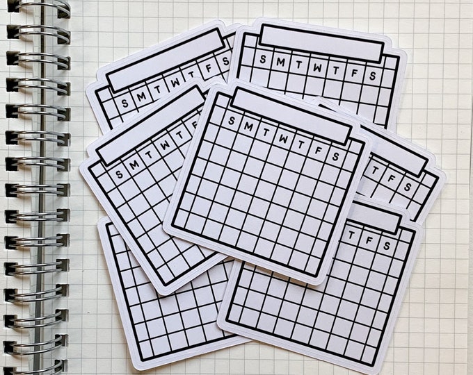 Blank Grid Calendar Stickers (sets of 3, 6, or 12) - Etsy