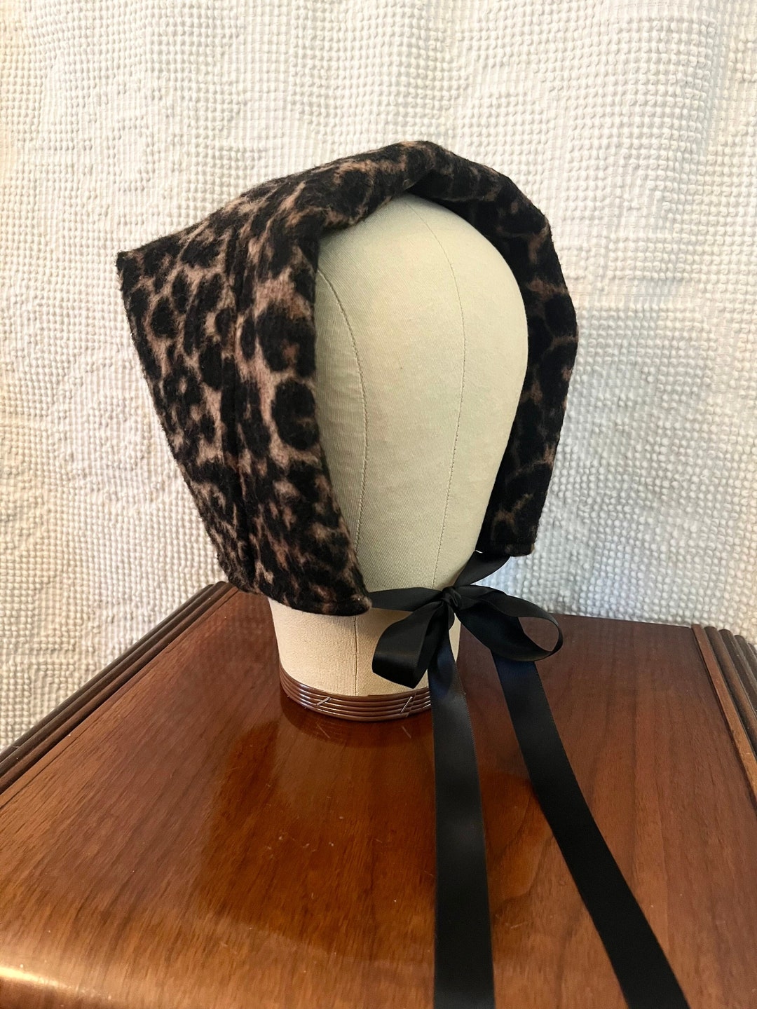 1940s Reproduction Cheetah Dutch Winter Bonnet Handmade - Etsy