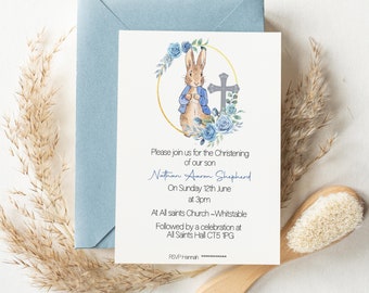Peter Rabbit Christening Invitations - Etsy UK