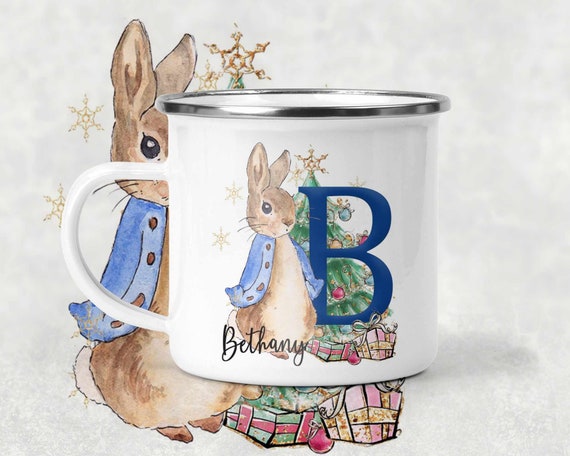 Peter Rabbit Enamel Mug Christmas Gift Personalised Blue - Etsy UK