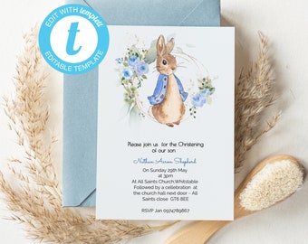 Invitations Party Supplies Peter Rabbit Christening Invitations ...