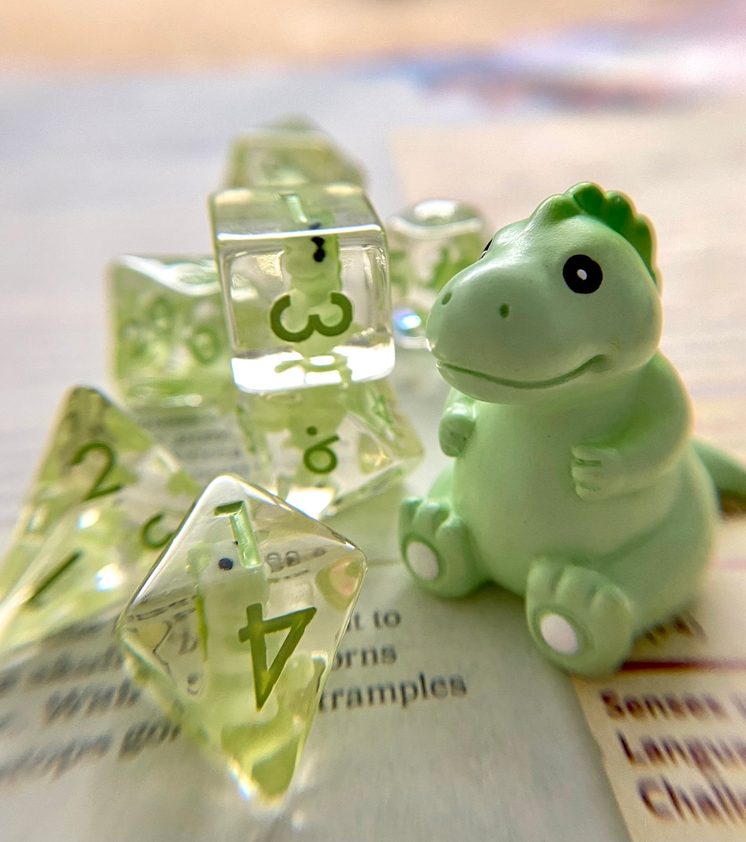 T Rex Dnd Dice Set 4 Dungeons & Dragons. Polyhedral Dinosaur Dice ...