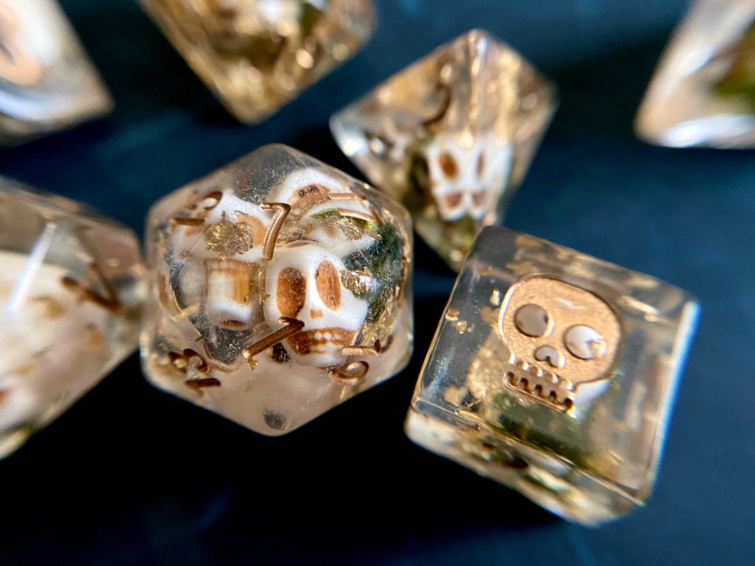 HEADHUNTER Dnd Dice Set for Dungeons and Dragons Ttrpg, SKULL Dice ...