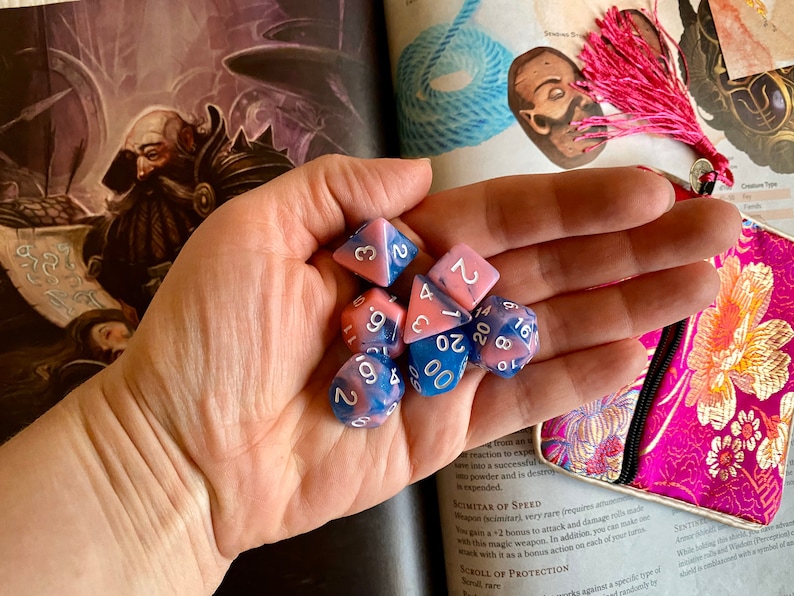 Cotton Candy DND Dice Set for Dungeons and Dragons TTRPG D20 - Etsy