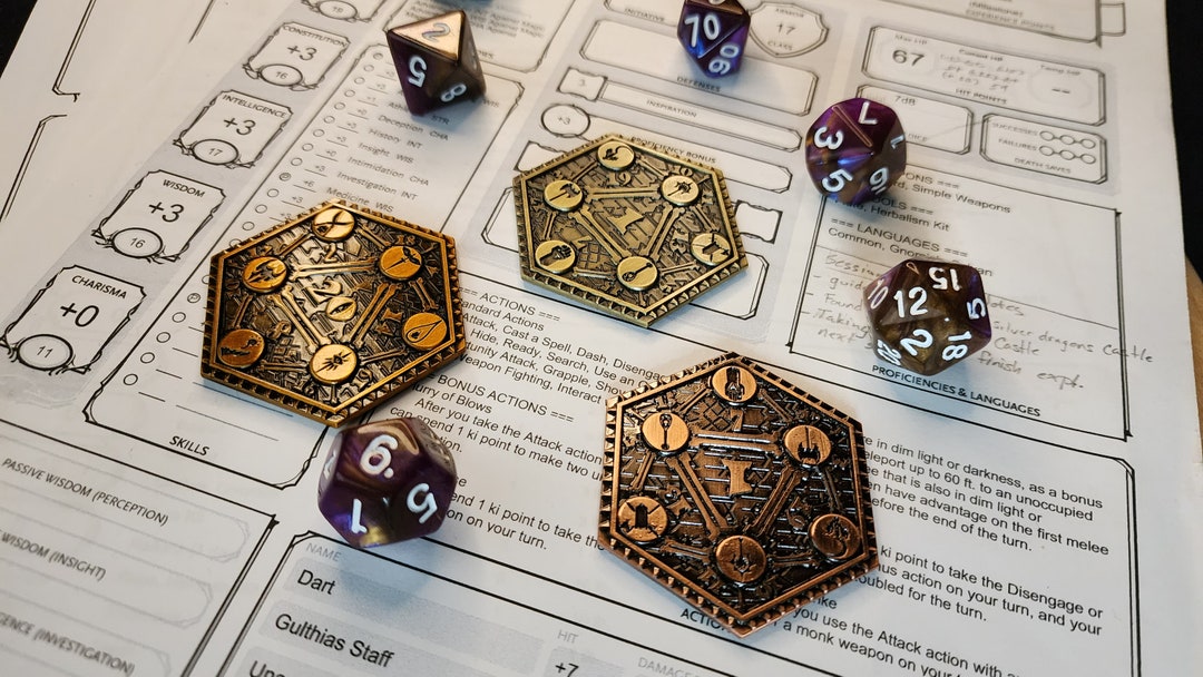 D20 Class Coin - Metal D20 - Coin for DND, Dnd Coin for Hero Points or ...