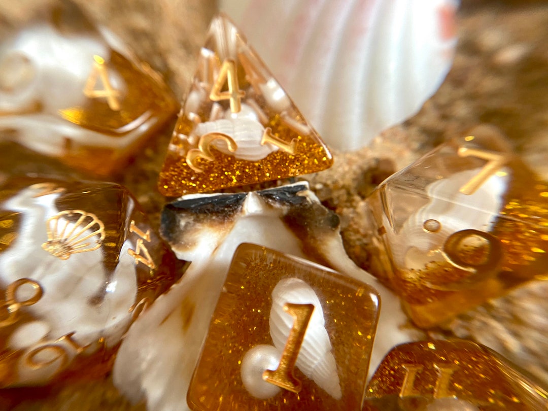 Mermaid Treasure Dnd Dice Set, D20 Polyhedral Dice Set, TTRPG Tabletop ...