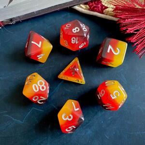 BLAZE Dnd Dice Set for Dungeons and Dragons TTRPG, Polyhedral Dice Set ...