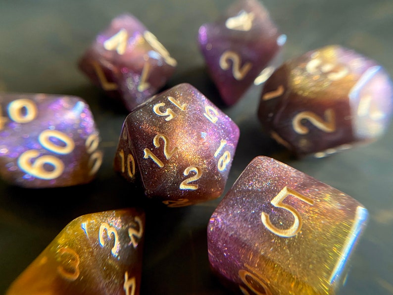 Mystic AMBER Dnd Dice Set for Dungeons and Dragons Ttrpg - Etsy