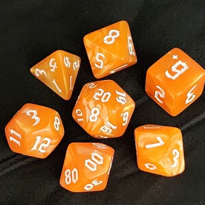 Summer Orange Dnd Dice Set for Dungeons and Dragons Ttrpg, Cute Summer ...